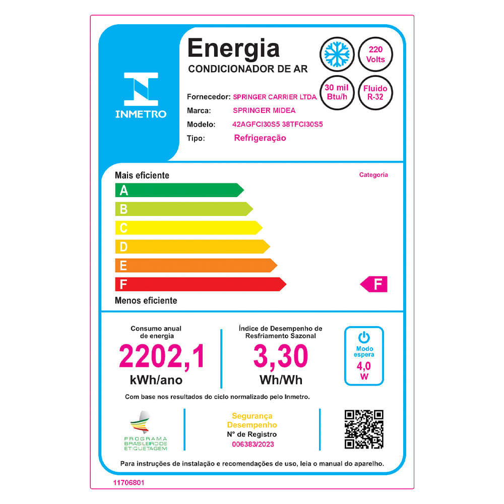 Ar Condicionado Split 30.000 BTU AirVolution Frio | Midea
