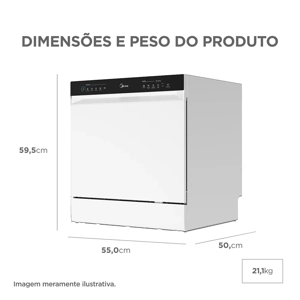 Lava Louças 8 Serviços Branca Touch Plus | Midea